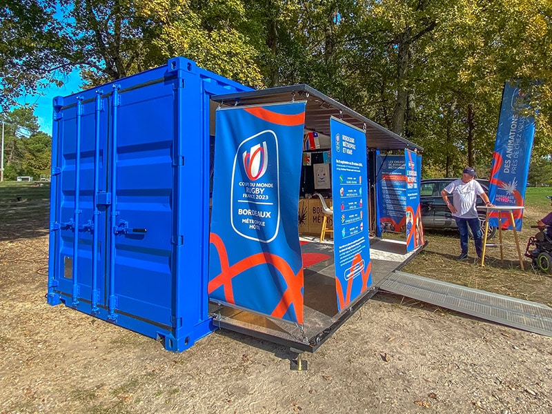 Container itinérant pour le metropole rugby tour - BOXINNOV