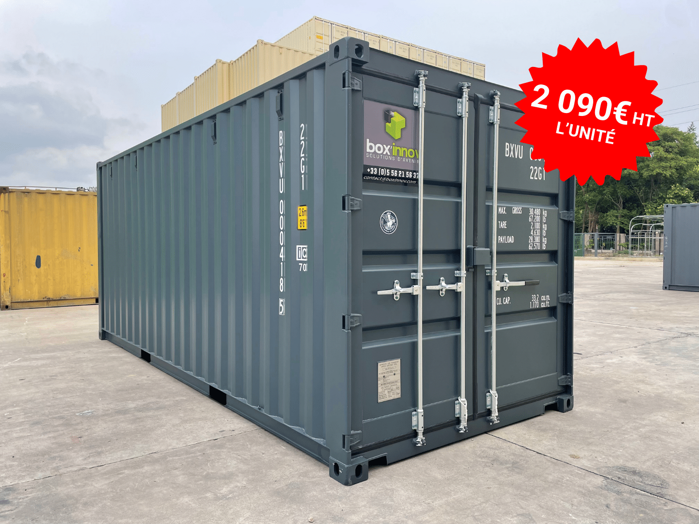 Vente container 20 pieds – offre privée limitée | Box Innov